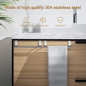 Mosuch Stainless Steel Over Door Towel Rack Bar Holders for Universal Fit on Over Cabinet Cupboard Doors 2 Pack