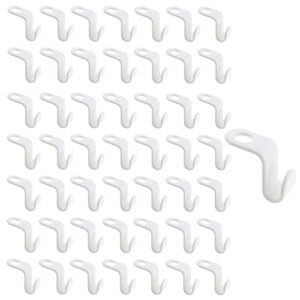 heyous 50pcs plastic s-hooks cascading hangers space saving organizer clothes hanger connector hooks, white