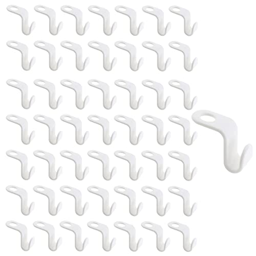 Heyous 50PCS Plastic S-Hooks Cascading Hangers Space Saving Organizer Clothes Hanger Connector Hooks, White