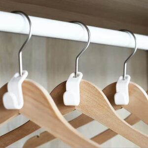 Heyous 50PCS Plastic S-Hooks Cascading Hangers Space Saving Organizer Clothes Hanger Connector Hooks, White