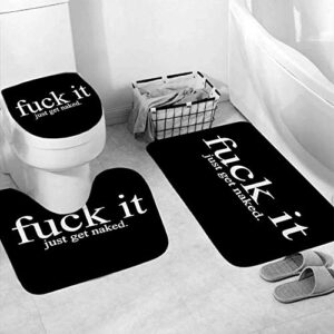 luxury way fuck it three-piece bathroom set get naked bathroom set , waterproof non-slip carpet, toilet cover and bath mat