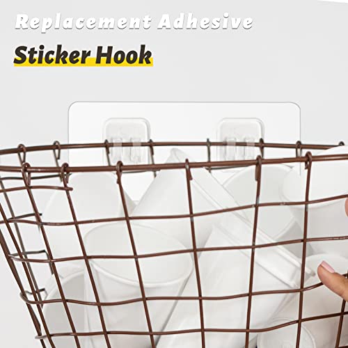 NHYAMX 8 Pack Shower Caddy Adhesive Replacement Sticker,Replacement Adhesive Sticker Hook,Adhesive Pads Hooks for Shower Caddy for Flat Wire, No Drilling Bath Transparent Adhesive Pad