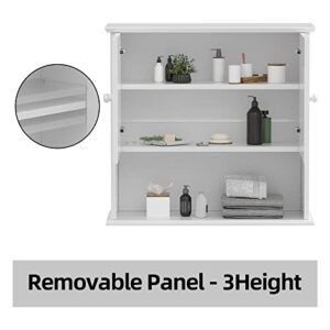 Visionwards Bathroom Storage Cabinet, Medicine Cabinets, Wall Shelf White, Bathroom Organizer Cabinet Wall Mounted Easy Assemble 22.8x23.6”