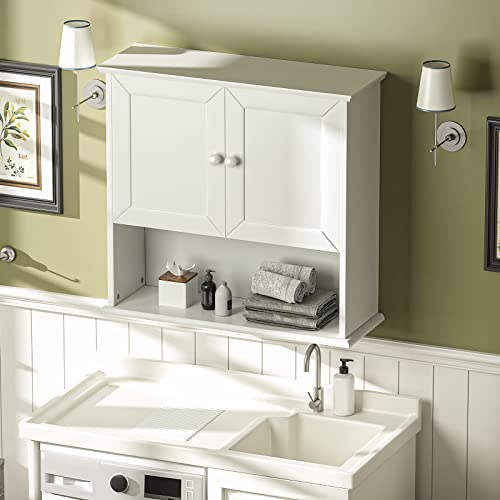 Visionwards Bathroom Storage Cabinet, Medicine Cabinets, Wall Shelf White, Bathroom Organizer Cabinet Wall Mounted Easy Assemble 22.8x23.6”