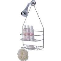 rocky mountain goods shower caddy - rust proof high grade steel - designated tiered shelves for shampoo / soap - razor hangers - includes secure suction cup (chrome)