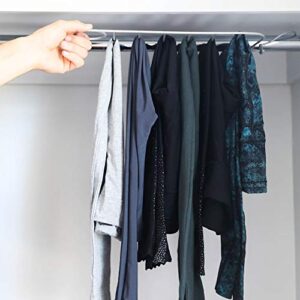 Jokari Set of 2 Non Slip 6 in 1 Space Saving Hangers for Leggings, Pants, Scarves and More. Maximize Storage, Hang Six Pairs Of Slacks, Jeans and Any Material Workout or Yoga Pants, and Won't Slip Off