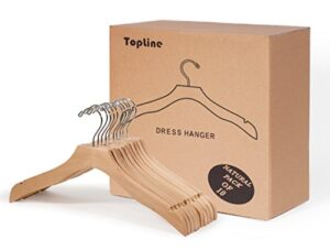 classic wood bridal dress hangers - natural finish (10-pack)