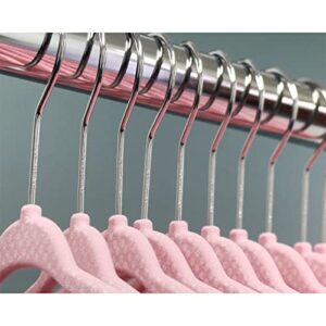 Pink Polka Dot Velvet Clothes Hangers for Baby Nursery and Kids Closet, Ultra Thin, Nonslip (11 Inches, 50 Pack)