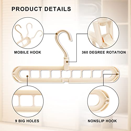 Magic Clothes Hangers Space Saving 5 Pack, Home Multifunction Smart Closet Organizer and Storage, Wardrobe Clothing Hanger Flexible Rack 9 Slots, Innovative Design for Clothes, Shirts and Dresses