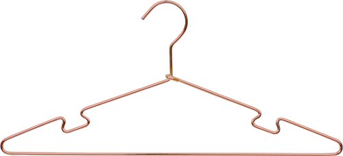 Rose Gold Finish Metal Suit Hanger with Notches in 17" Length X 3/16" Thick, Box of 25