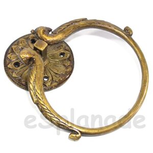 Esplanade 7.5" Inches - Brass Hand Towel Hanger Holder | Hand Towel Hanger Holder | Towel Holder for Bathroom in Twin Peacock Design