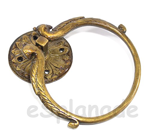 Esplanade 7.5" Inches - Brass Hand Towel Hanger Holder | Hand Towel Hanger Holder | Towel Holder for Bathroom in Twin Peacock Design