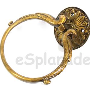 Esplanade 7.5" Inches - Brass Hand Towel Hanger Holder | Hand Towel Hanger Holder | Towel Holder for Bathroom in Twin Peacock Design