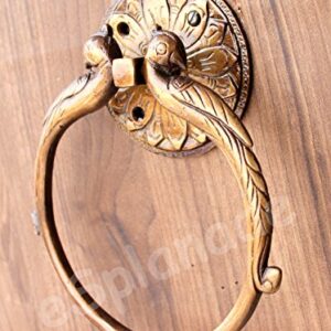 Esplanade 7.5" Inches - Brass Hand Towel Hanger Holder | Hand Towel Hanger Holder | Towel Holder for Bathroom in Twin Peacock Design