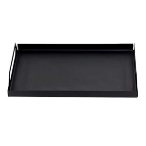 JPCRAFT Metal Tray Organizer with Handles for Bathroom Storage Kitchen Coffee Cups, Black, 11.8 by 7.8-inch