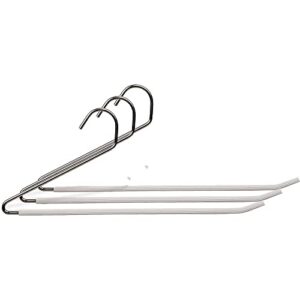 Open Ended Metal Bottom Hanger with White Non-Slip Coating, Space Saving Sturdy Metal Pants Hanger with Chrome Hook (Set of 25) by The Great American Hanger Company