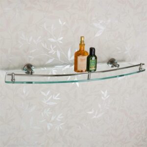 signature hardware 296443 ceeley 24" glass bathroom shelf