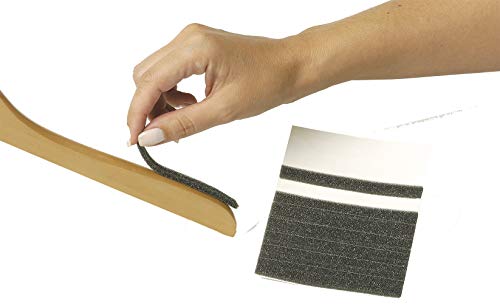 The Great American Hanger Company Dark Grey Adhesive Strips, Box of 100 Non-Slip Grips Compatible with All Hanger Types