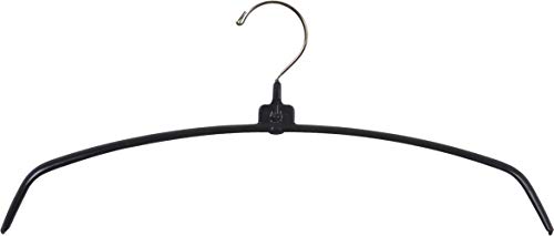 Black Rubberized Ultra-Thin Metal Hangers, Space Saving Arched Top Hangers with Vinyl Non-Slip Coating & Chrome Hook (Set of 100) by The Great American Hanger Company