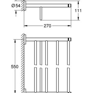 Grohe Essentials 22 In. Multi-Towel Rack