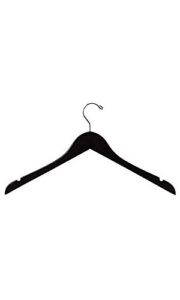 17 inch black wood dress hangers - case of 50