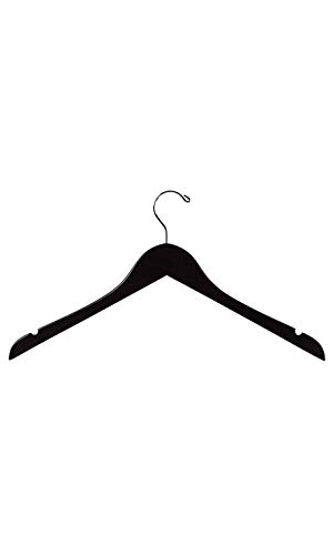 17 inch Black Wood Dress Hangers - Case of 50