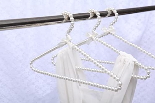 NC Pearl Adults Clothes Bow Hanger Coat Skirt Trouser Holder Rack Bar , White