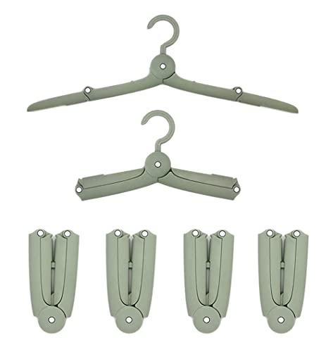 Ainior Portable Folding Travel Hangers, Multifunctional Hangers, Collapsible Clothes Drying Rack Hangers for Holiday,Camping,Travel,Home (6 Pcs (Green)