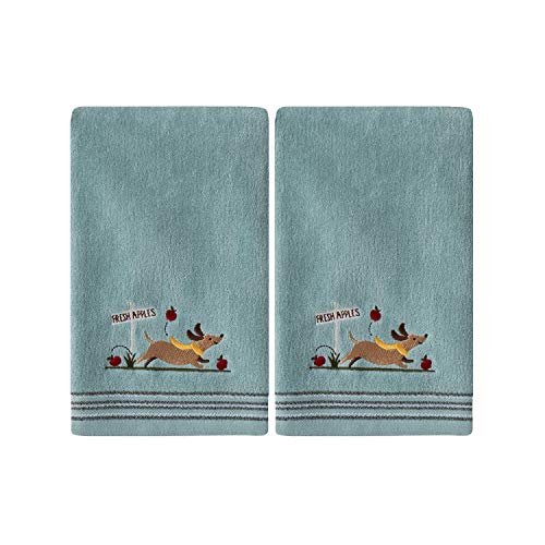 SKL Home by Saturday Knight Ltd. Dog With Apples 2 Pc Hand Towel Set, Aqua