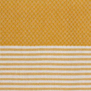 COCOTTON Boho Striped Turkish Hand Towels Set of 2 | 100% Cotton, 16 x 40 Inches | Decorative Bathroom Hair Face Gym Yoga Dishcloth Tea Kitchen Light Weight Quick Dry Farmhouse Towel (Mustard)