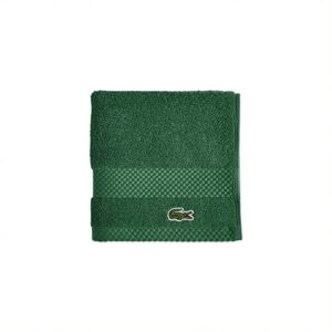 lacoste heritage supima cotton wash cloth, croc green, 13" x 13"