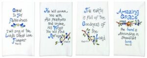 manual decorative guest towels, cotton, psalms, set of 4