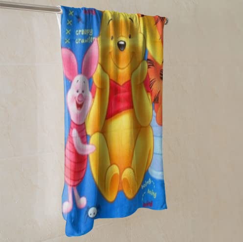 Fashion Towels, Quick-Drying Super Absorbent Soft Microfiber Dis Ney Cartoon Series Hand Towel 32×16 (40cm×80cm) inch (Cartoon W Pooh 8)