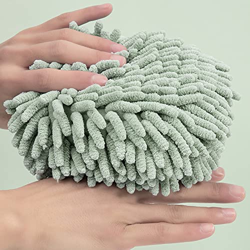 4 Pack Chenille Hand Towels Bathroom Quick Dry Hand Bath Towel with Hanging Loops Microfiber Absorbent Hand Drying Puff for Kitchen Bathroom