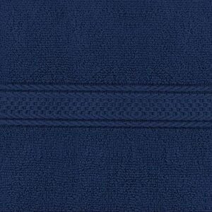 Utopia Towels Premium Bundle - Cotton Washcloths Navy (12x12 inches),Pack of 12 with Navy Hand Towels (16 x 28 inches), Pack of 6