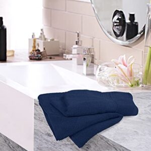 Utopia Towels Premium Bundle - Cotton Washcloths Navy (12x12 inches),Pack of 12 with Navy Hand Towels (16 x 28 inches), Pack of 6