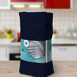 Utopia Towels Premium Bundle - Cotton Washcloths Navy (12x12 inches),Pack of 12 with Navy Hand Towels (16 x 28 inches), Pack of 6