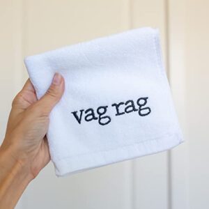 Vag Rag Embroidered Towel Adult Humor Gag Gift Funny Bachelorette Party Gift and Bachelor Party Gag Gift Naughty Gift for Adults (Black)