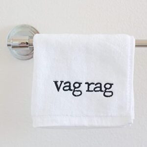 Vag Rag Embroidered Towel Adult Humor Gag Gift Funny Bachelorette Party Gift and Bachelor Party Gag Gift Naughty Gift for Adults (Black)