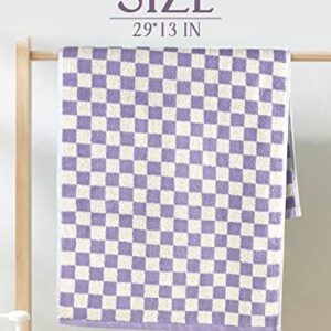 Checkered Hand Towel Set, Soft Quick Dry Bathroom Hand Towels 2 Colors 4 Pack, Retro and Cute Towels for The Whole Family