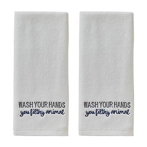 SKL Home Wash Hand Towel (2-Pack), White 2 Count