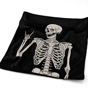 Rock and Roll Skeleton Hippie Skull Soft Fingertip Towels, Hand Towel, Dish Towel for Kitchen All Season 12 x 27.5 inches