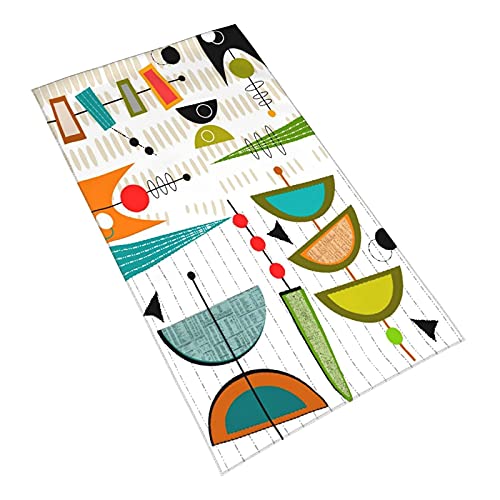 COVASA Geometry Hand Towels for Bathroom,Set of 2,Mid-Century Modern Abstract #56,Soft Absorbent Small Bath Towel Kitchen Dish Guest Towel for Men Women,Bathroom Decor 15.7"x27.5"