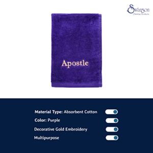 Swanson Christian Towel-Apostle-Purple w/Gold Lettering