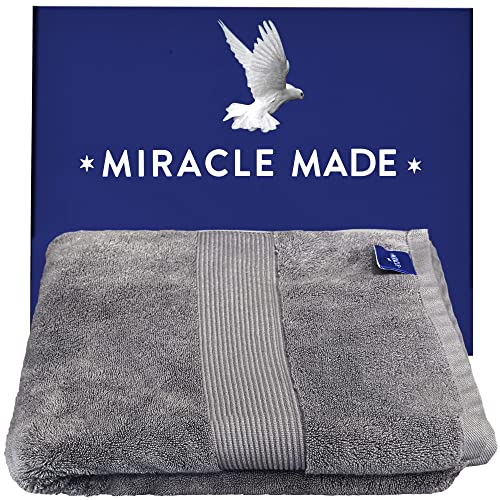 Miracle Made Hand Towel - Stone - Premium 100% USA-Grown Cotton Bathroom Hand and Face Towel with Natural Silver Ultra Soft Plush Fade Resistant Highly Absorbent Quick Drying