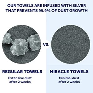 Miracle Made Hand Towel - Stone - Premium 100% USA-Grown Cotton Bathroom Hand and Face Towel with Natural Silver Ultra Soft Plush Fade Resistant Highly Absorbent Quick Drying