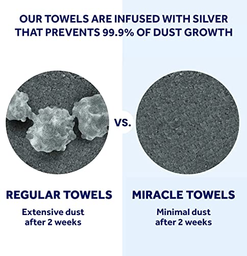 Miracle Made Hand Towel - Stone - Premium 100% USA-Grown Cotton Bathroom Hand and Face Towel with Natural Silver Ultra Soft Plush Fade Resistant Highly Absorbent Quick Drying