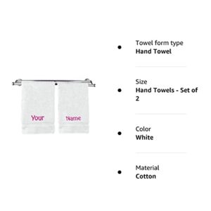 Luxury Hotel & Spa Decorative Towel, 100% Turkish Cotton 750+ GSM, Personalized Monogrammed Gift, for Bathroom, Gym, and Kitchen, Soft Hand Towel 16" X 30" (White, Monogrammed Hand Towel - Set of 2)