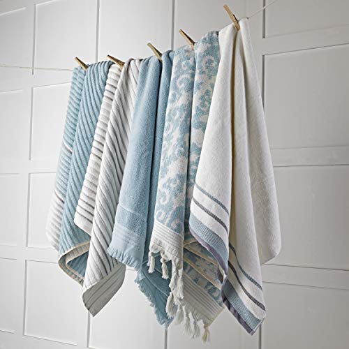 SKL Home by Saturday Knight Ltd. Jude Fringe Hand Towel,Aqua (2-Pack)