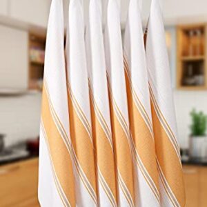 Light & Pro Waffle Stripe Kitchen Towel, 100% Cotton Quick Dry Tea Towels, Bar Towels, Highly Absorbent, Cleaning Towels, Kitchen Tea Towels, Pure Cotton, Absorbent Dish Cloth - 18x28 Inch - Mustard